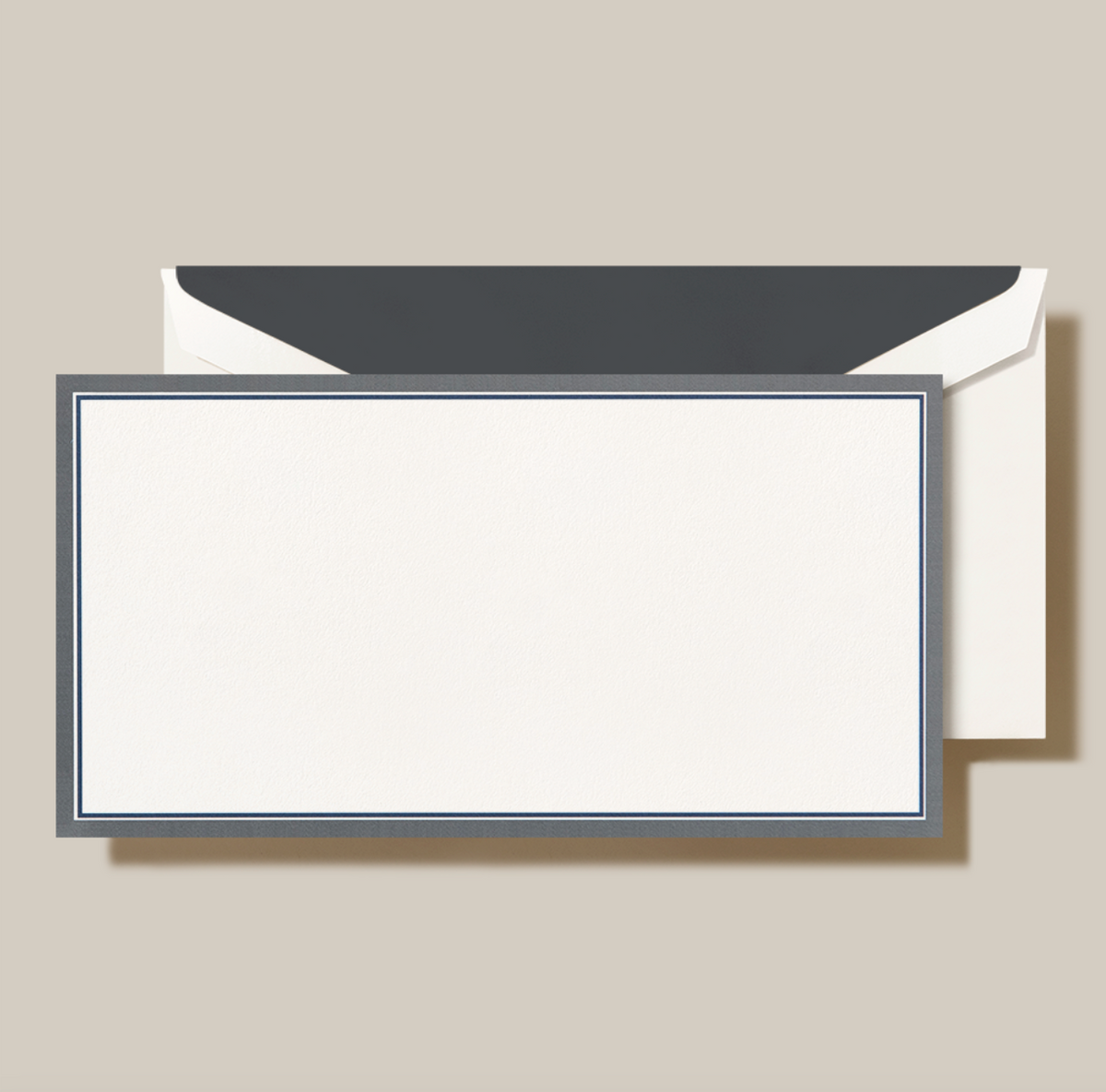 Crane Charcoal & Navy Border Cards – Lee's Paperie