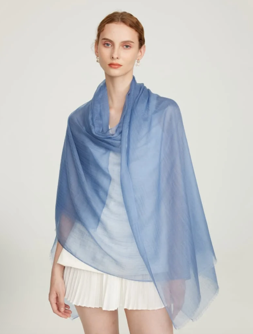Silk Story Periwinkle Light As Air Stole – Lee's Paperie