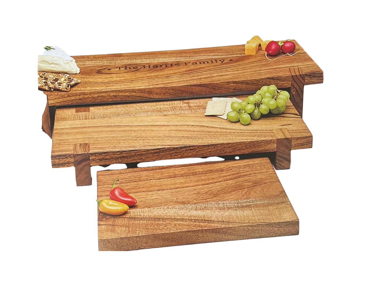 Maple Leaf 24" Modern Acacia Nesting Board Set of 3 – Lee's Paperie